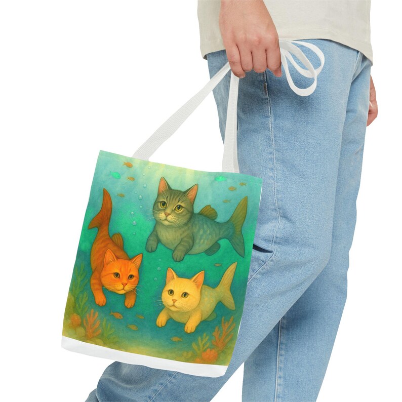 Whimsical Catfish Ocean Adventure Tote Bag - Etsy