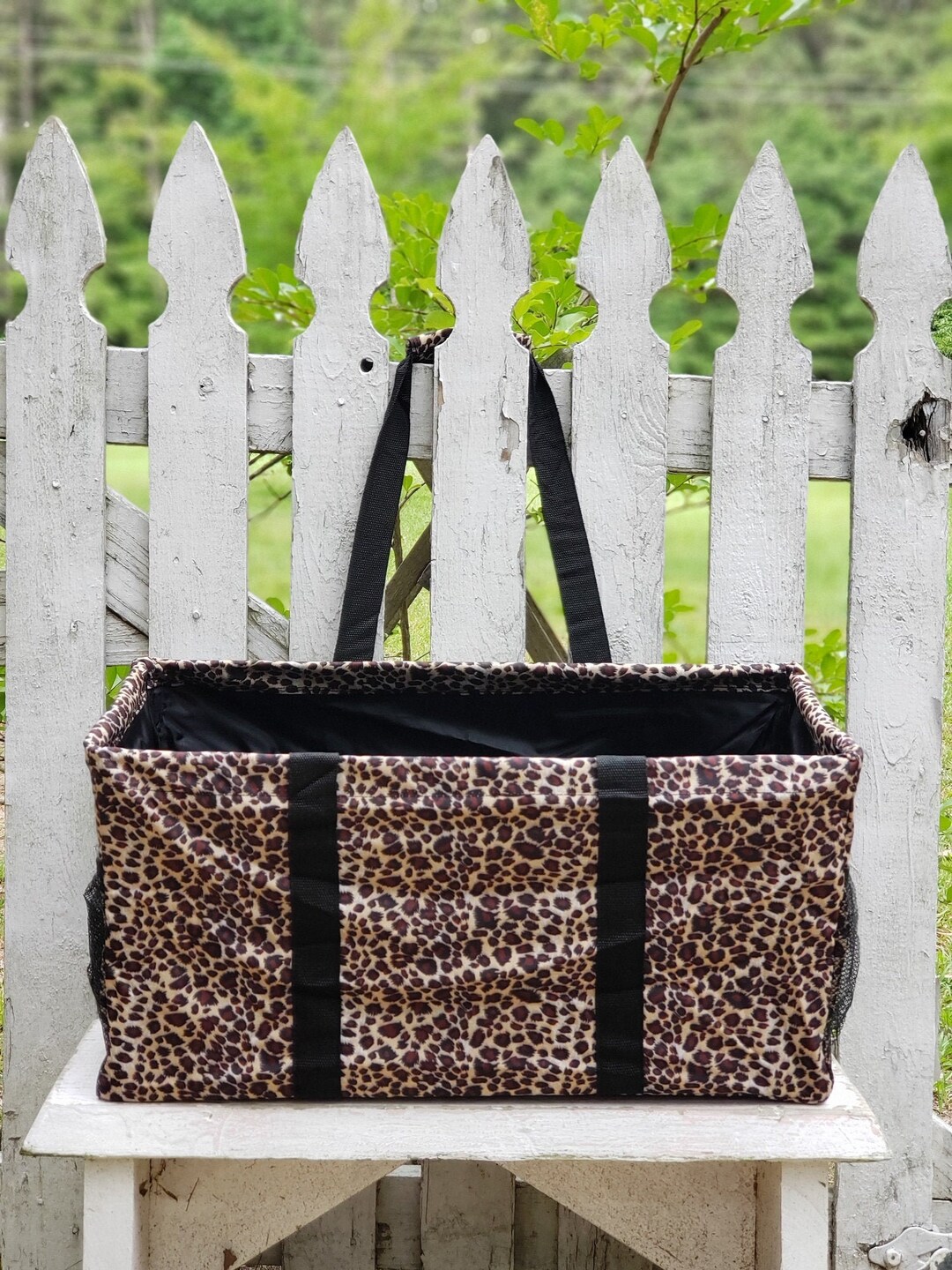 Leopard Utility Tote, Cheetah Large Utility Tote, Collapsible Tote ...