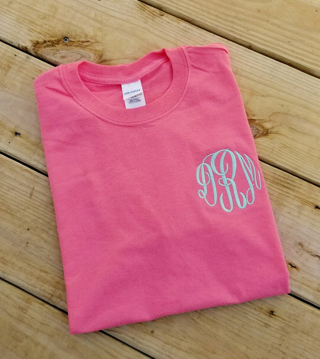 Monogrammed Tee,monogrammed Tee Shirt,coral Tee,short Sleeve Tee,bridal ...