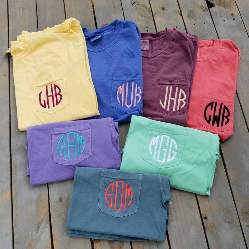 Monogram Pocket Tee - Etsy
