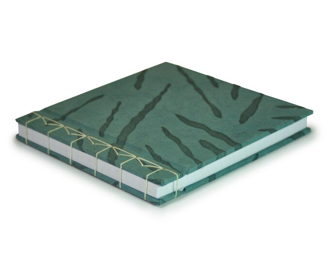 Square Japanese Stab Bound Graph Paper Sketch Book, Teal With Cream ...