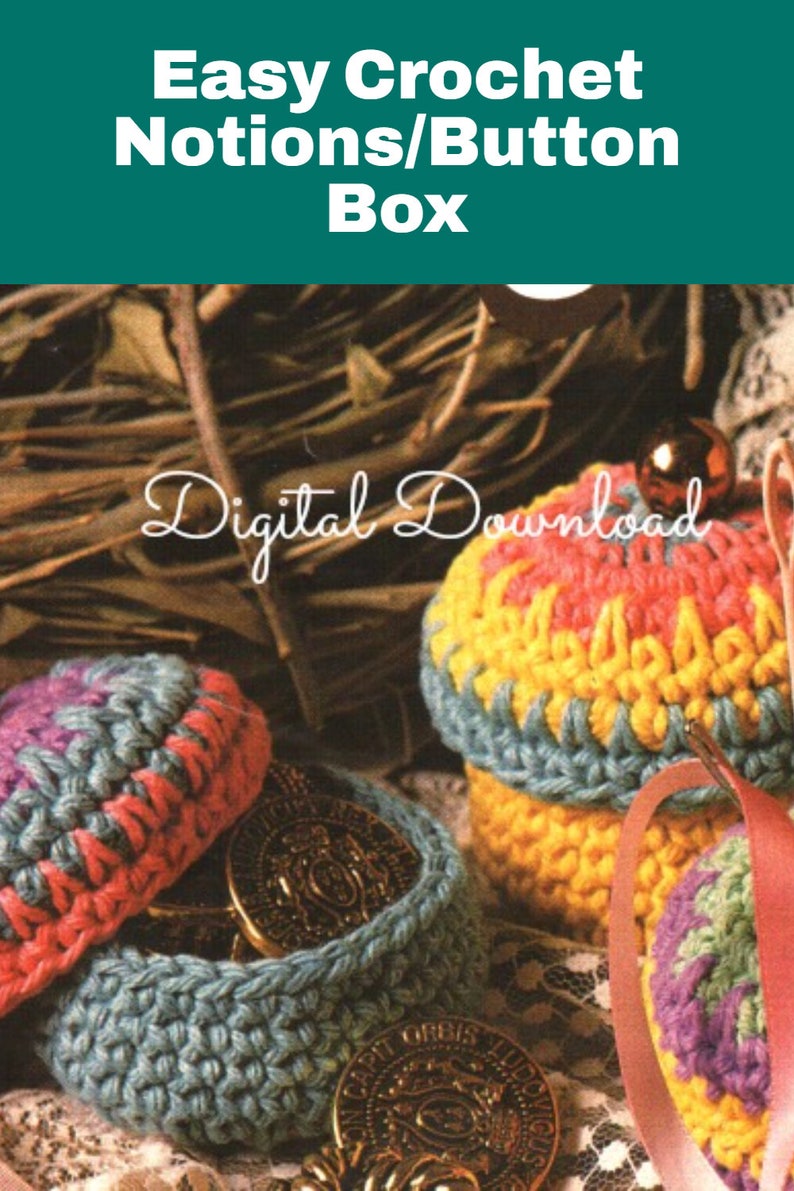Lidded Box Crochet Pattern, Jewelry Box, Button Box Pincushion, Easy ...