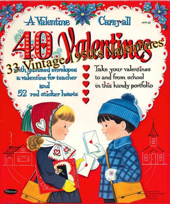 33 Vintage 1950’s Valentines, Ephemera Kit, Journals, Journal Card ...