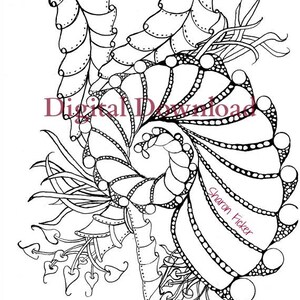 Adult Coloring Book 20 Printable, Zentangle, Under the Sea, Art Therapy ...