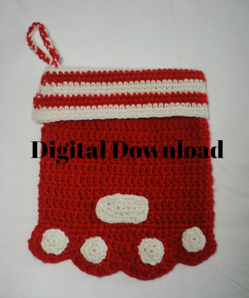 Paw Print Christmas Stocking, Crochet Pattern, Dog or Cat PDF Pattern ...