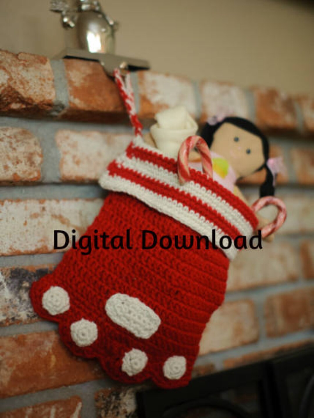 Paw Print Christmas Stocking, Crochet Pattern, Dog or Cat PDF Pattern ...
