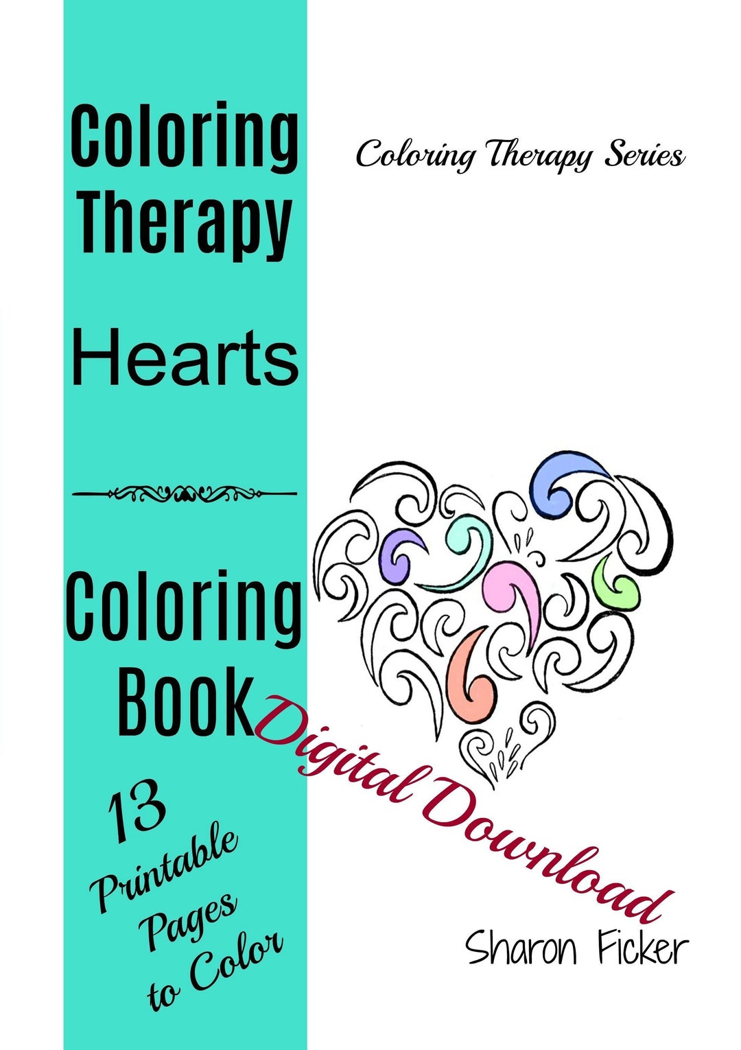 Coloring Book, Printable, Art Therapy, Hearts Paisley Butterflies ...