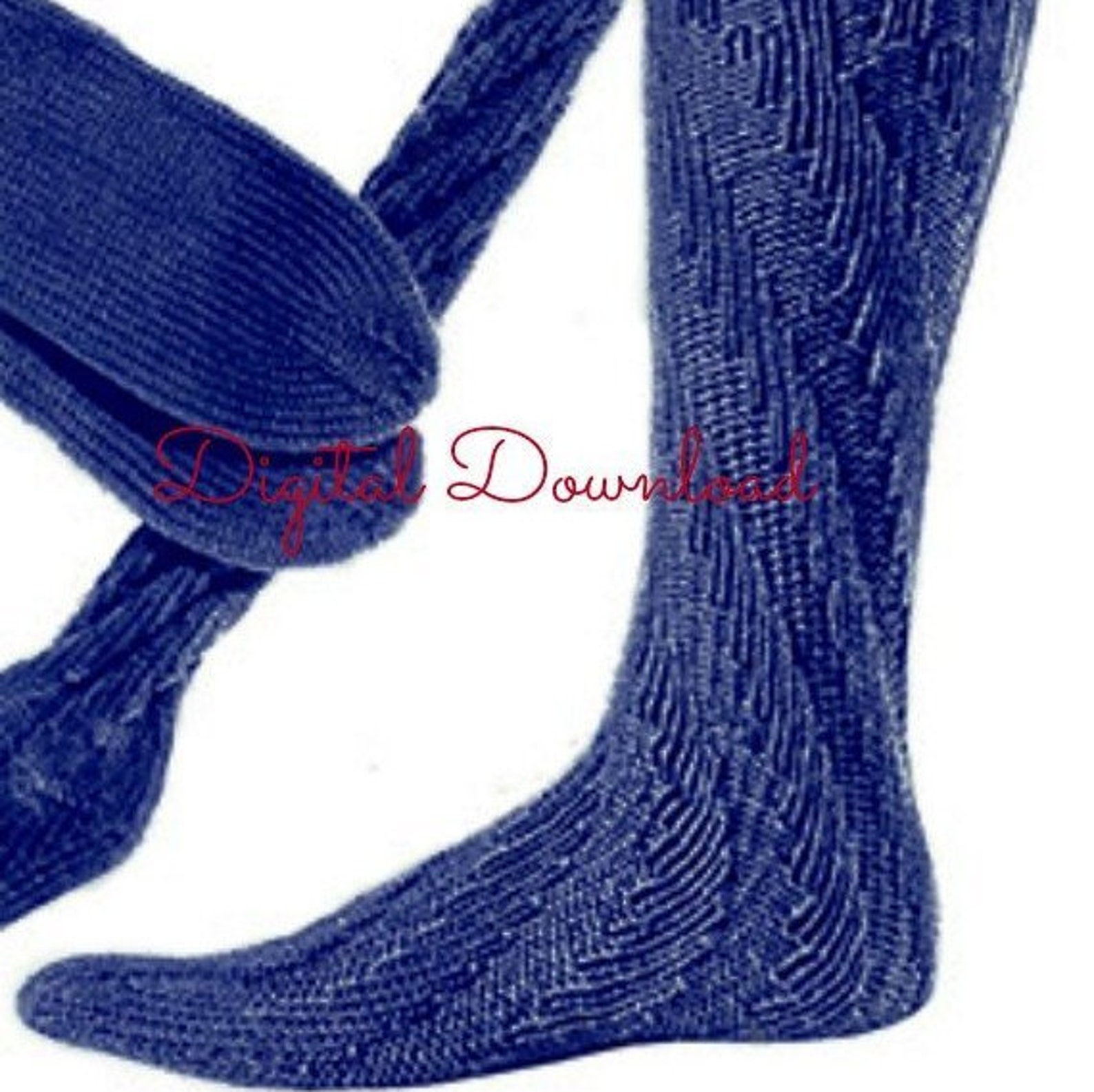 Men's Knit Sock Pattern, Sock Pattern, WWII Military Patterns, Vintage ...