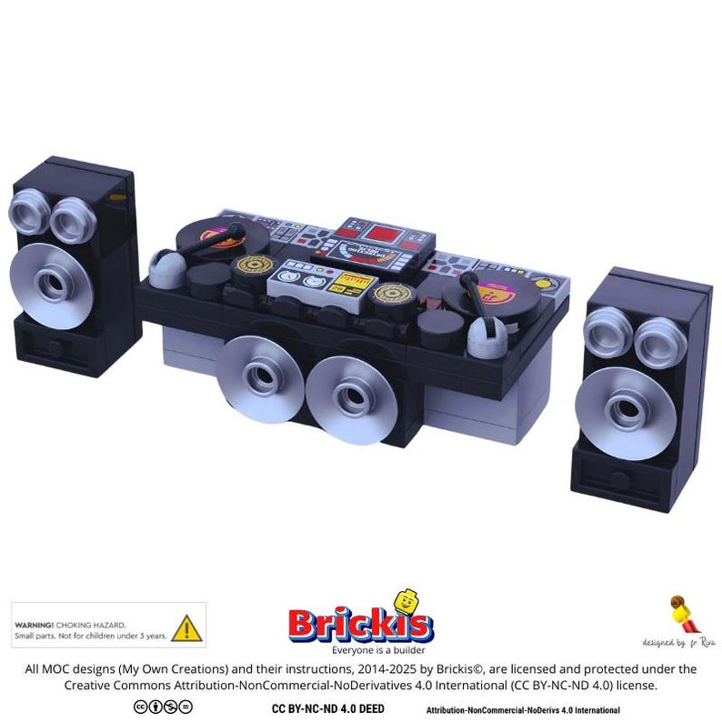 Custom LEGO® Disc Jockey Mixer Setup – Brick DJ Booth With Turntables ...
