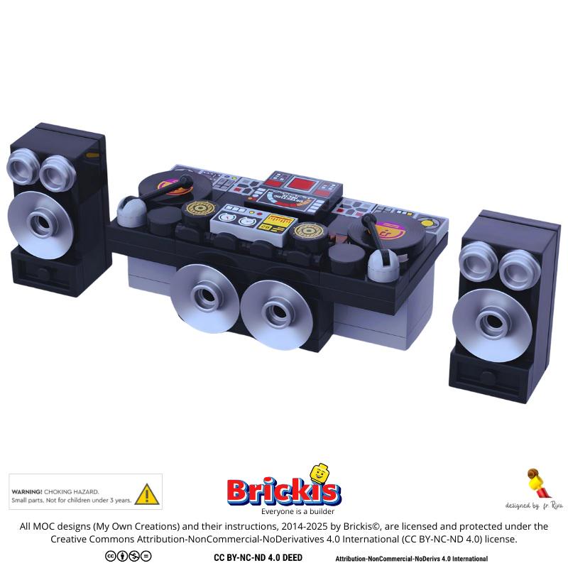 Custom LEGO® Disc Jockey Mixer Setup – Brick DJ Booth With Turntables ...