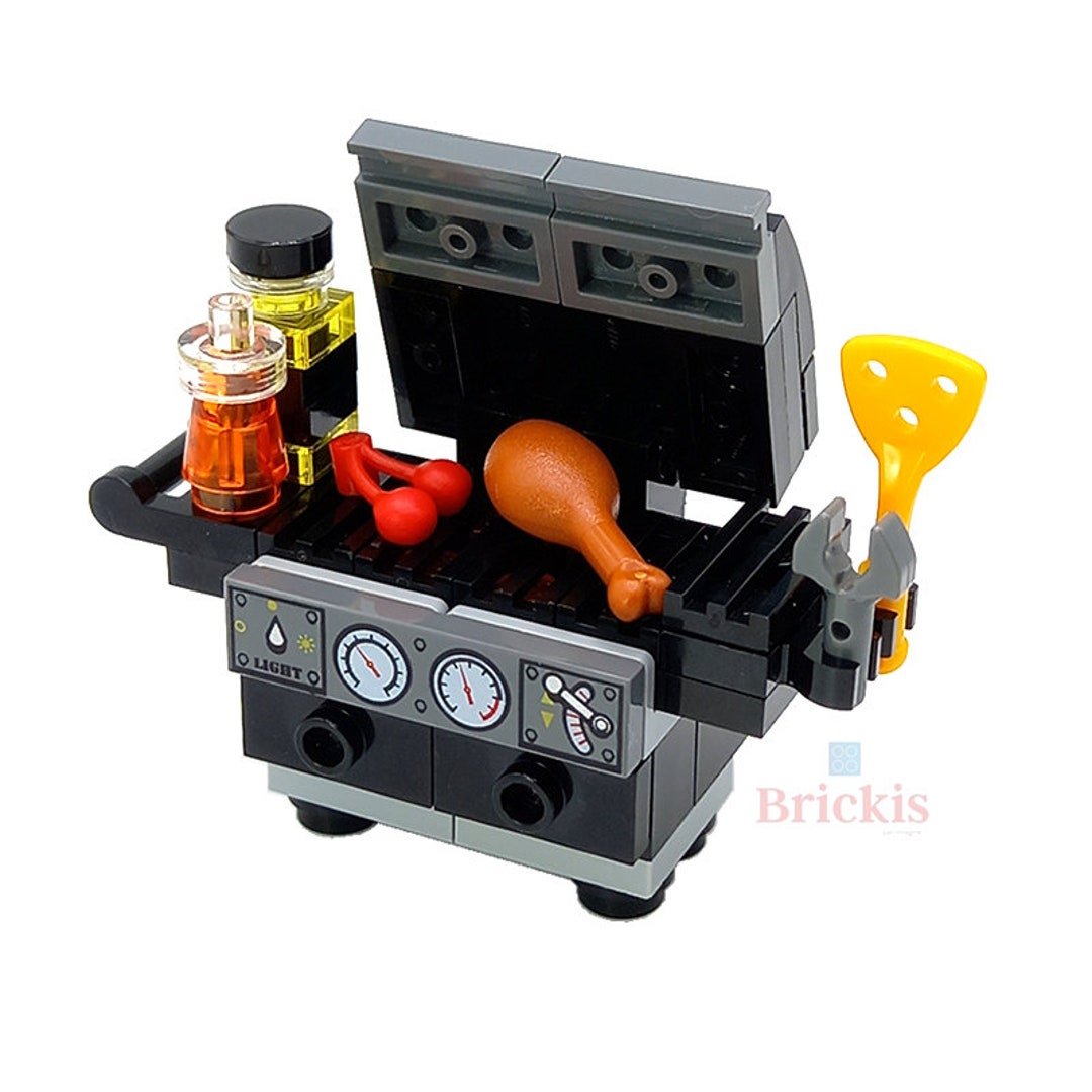 MOC Deluxe Barbecue BBQ Grill With Chicken Custom Design Miniset Models ...