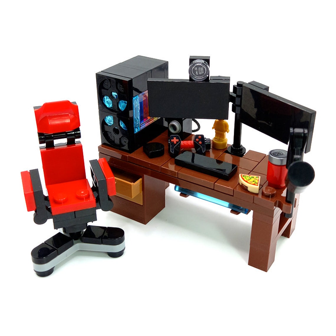 Models Built of LEGO® Bricks GAMER DESK Setup Computer Dual - Etsy