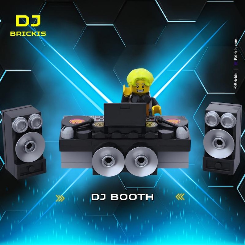 Custom LEGO® Disc Jockey Mixer Setup – Brick DJ Booth With Turntables ...