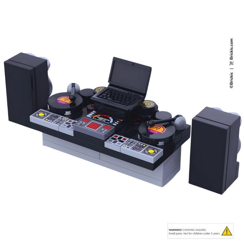 Custom LEGO® Disc Jockey Mixer Setup – Brick DJ Booth With Turntables ...