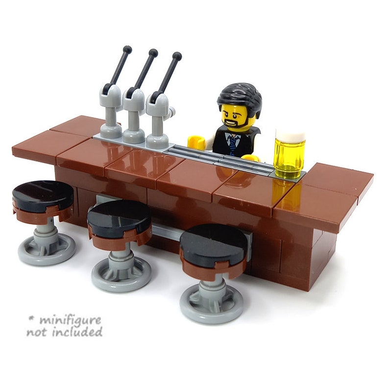 Models Built Of Lego® Bricks Moc Bar Tearoom Counter With Etsy