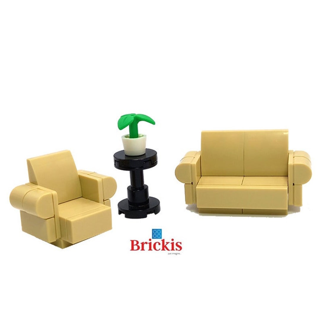 2x Couch Sofa Furniture W Side Table Modular City Builds for LEGO House ...
