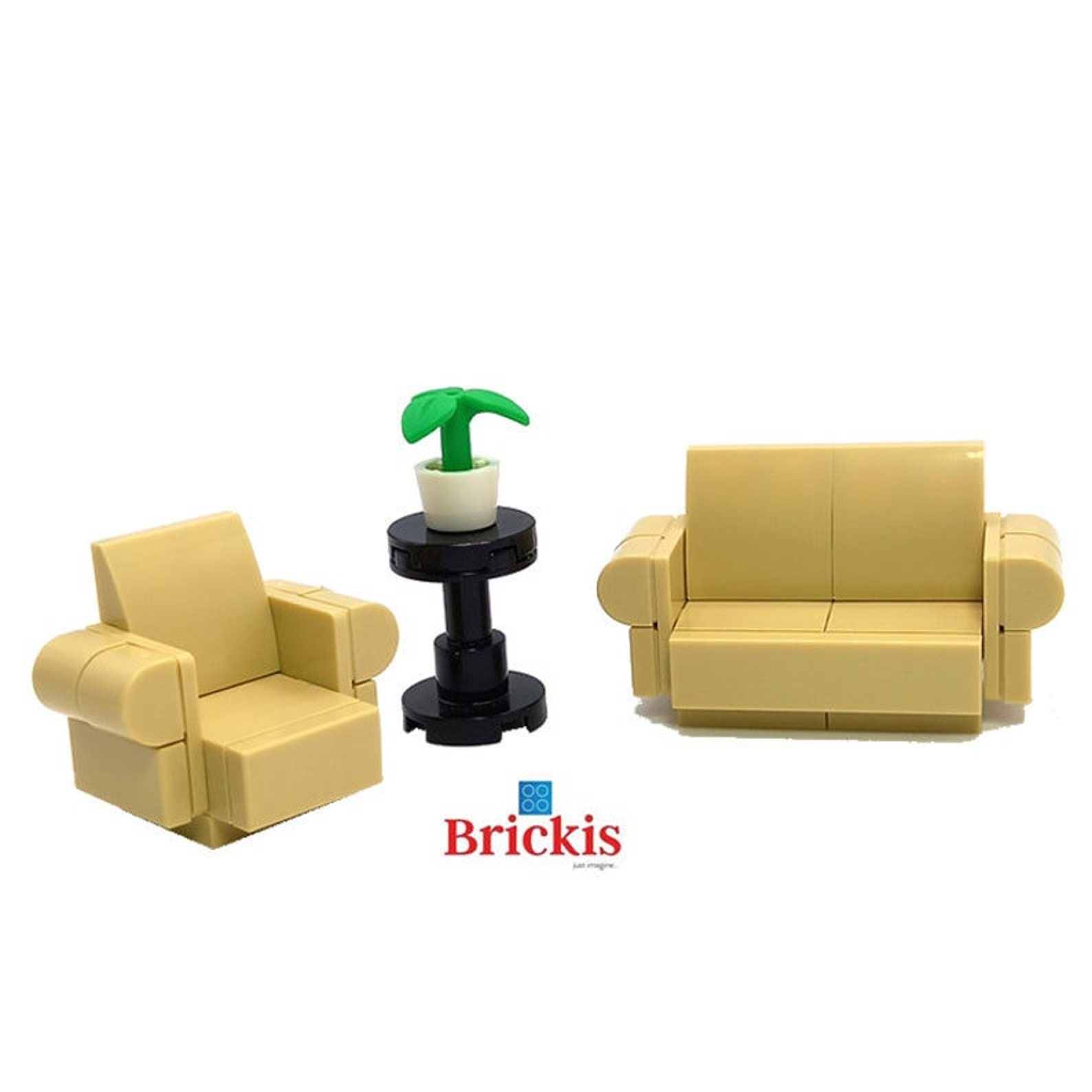 2x Couch Sofa Furniture W Side Table Modular City Builds for LEGO House ...