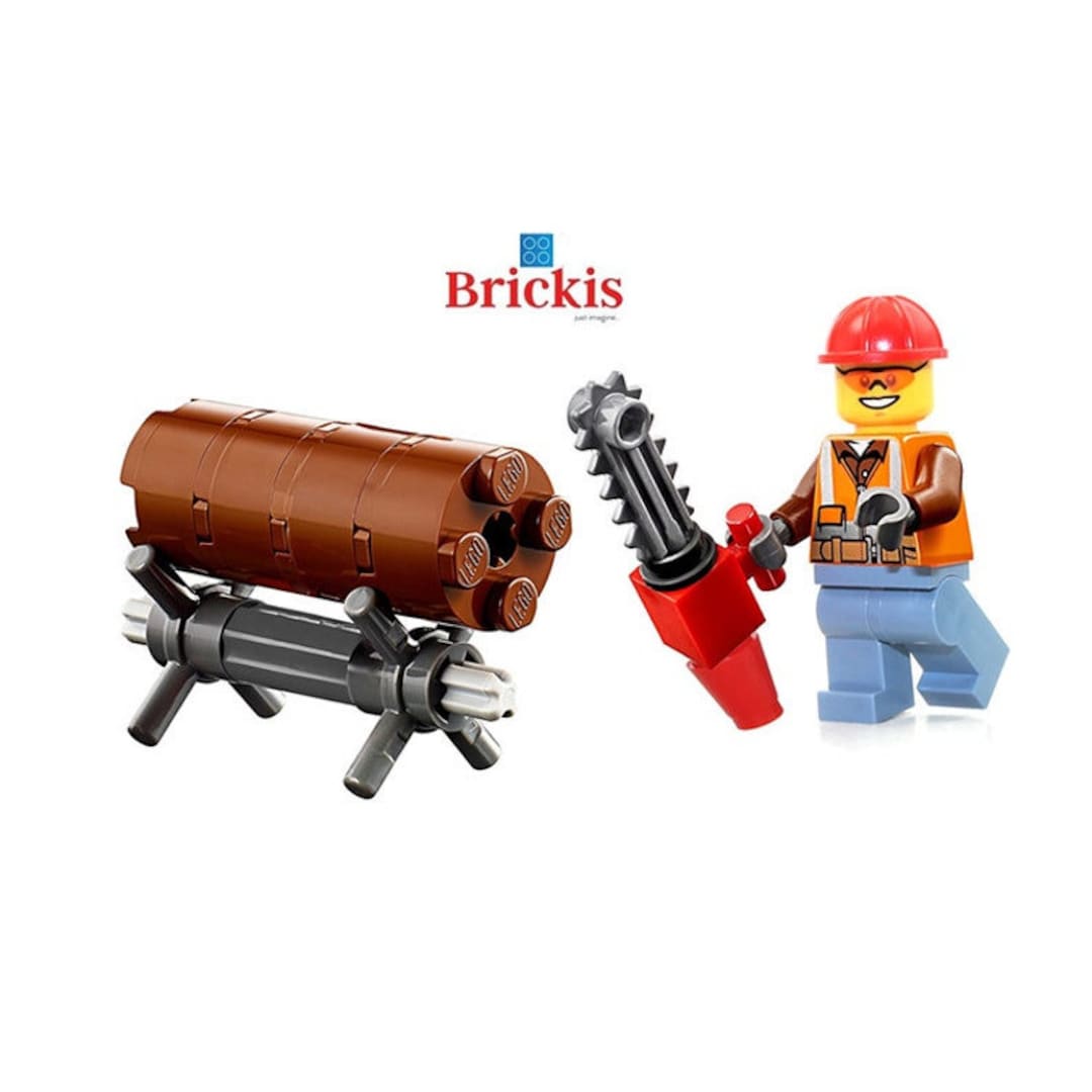 LEGO® Forester Tree Trimmer With Chainsaw and Tree Log Lumberjack ...