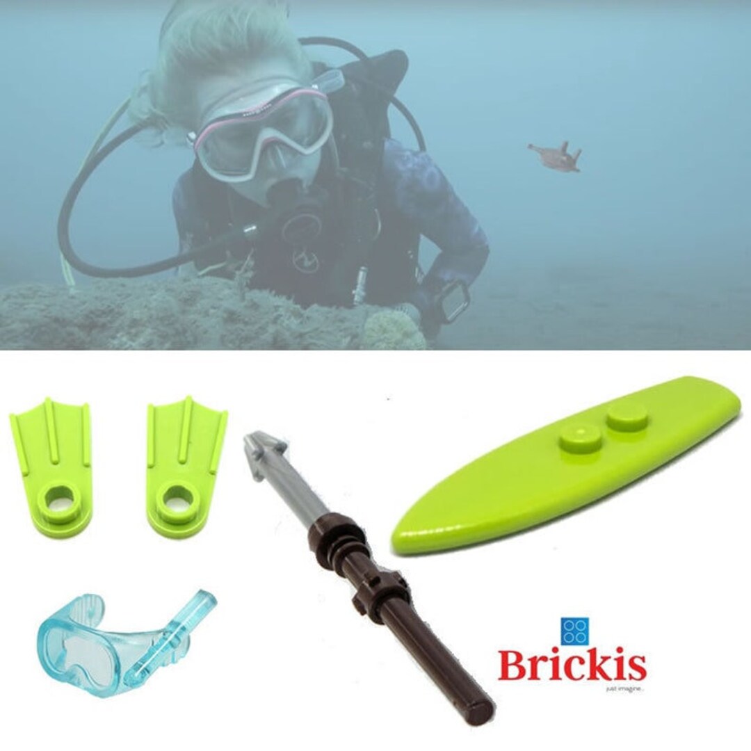 LEGO® Surfboard, Fins, Scuba Diving Mask and Harpoon Parts Accessories ...