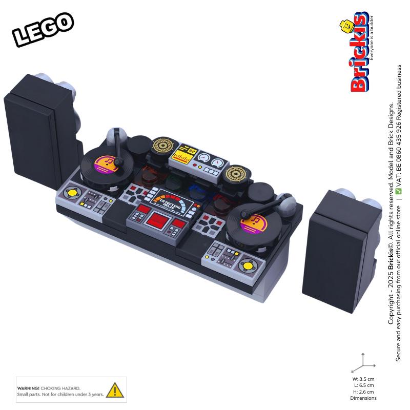 Custom LEGO® Disc Jockey Mixer Setup – Brick DJ Booth With Turntables ...