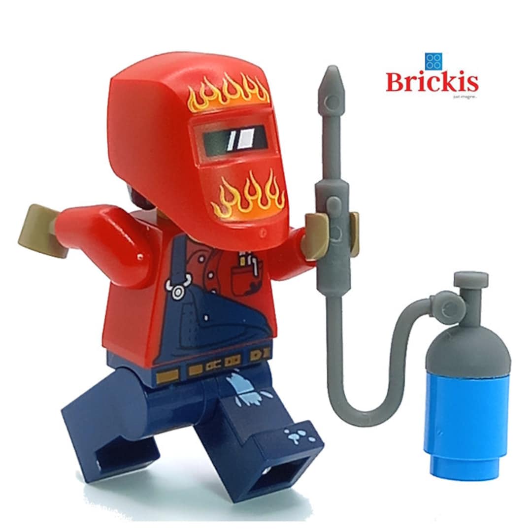 Custom LEGO® Minifigure WELDER at Work Engineer Mechanic Moc Models ...