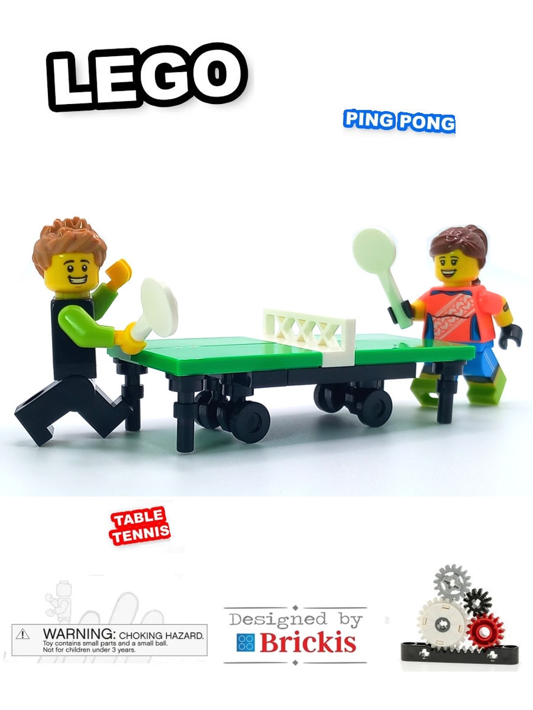 Model Built of LEGO® Bricks LEGO® MOC Ping Pong Table Tennis Sport Mini ...