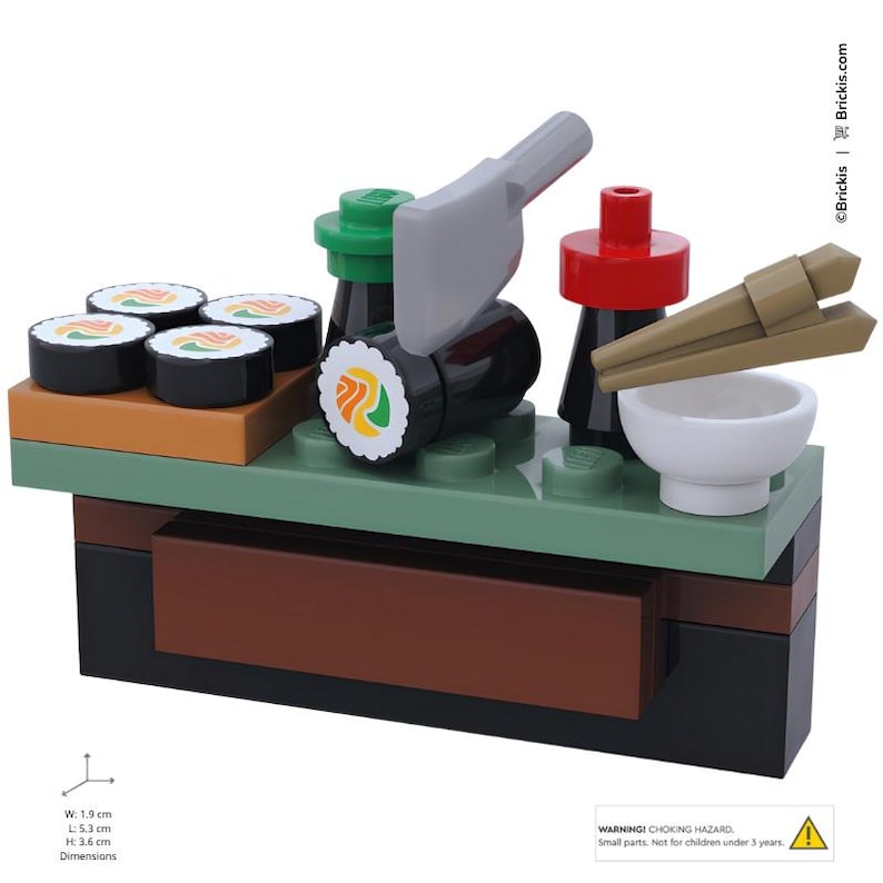 Custom LEGO® Sushi Bar MOC Mini Japanese Food Stand With Sushi and Maki ...