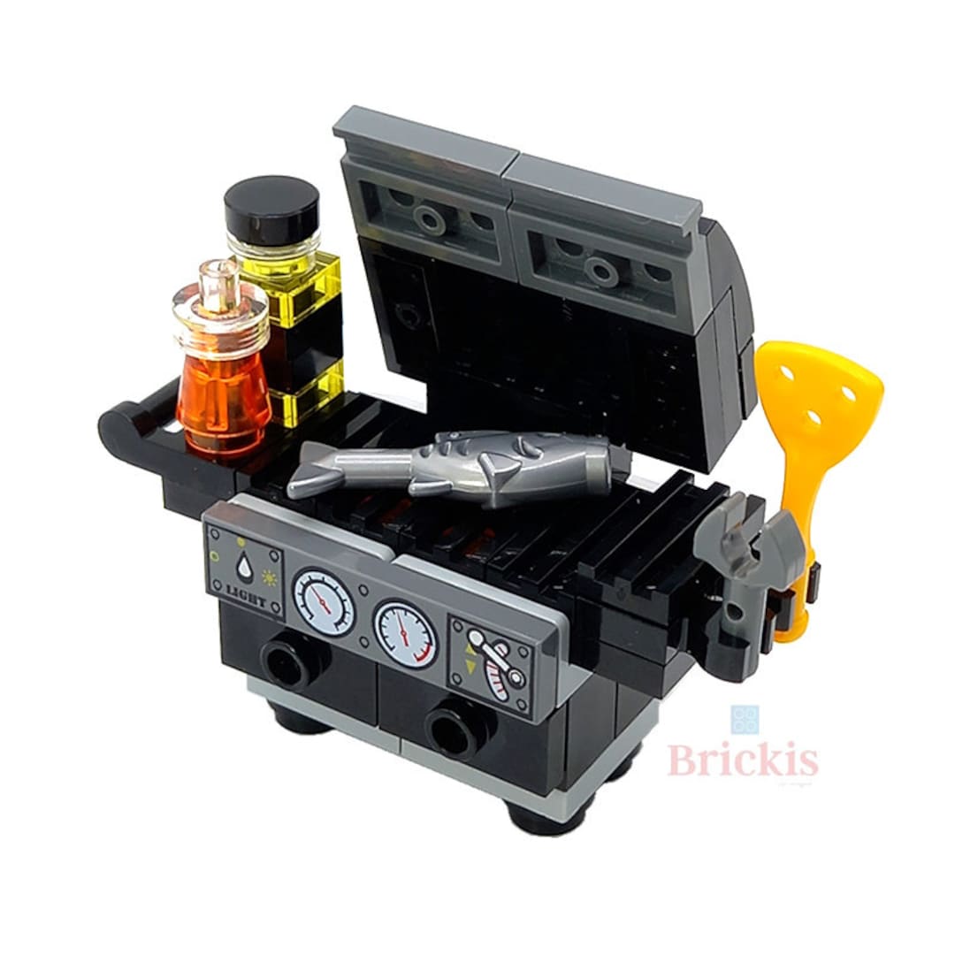 MOC Deluxe Barbecue BBQ Grill With Fish Custom Design Miniset Models ...