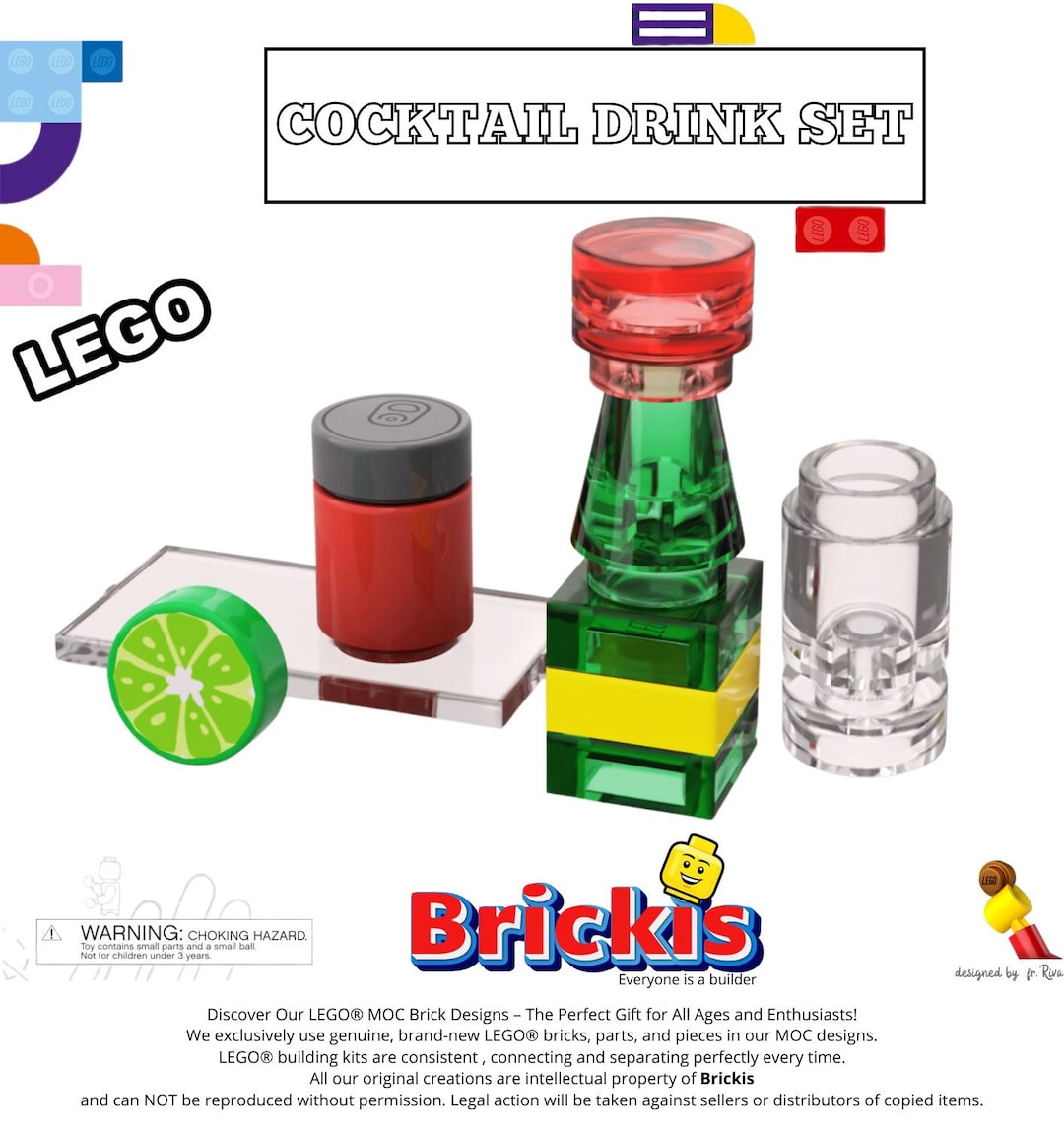 Cocktail Drink Gift Pack MOC Models Built of LEGO® Bricks, Pub, Bar ...