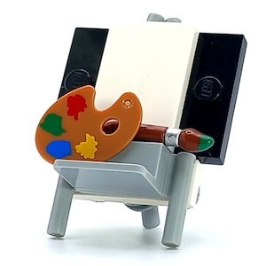 Models Built of LEGO® Bricks MOC Artist Painter With Easel, Paint ...
