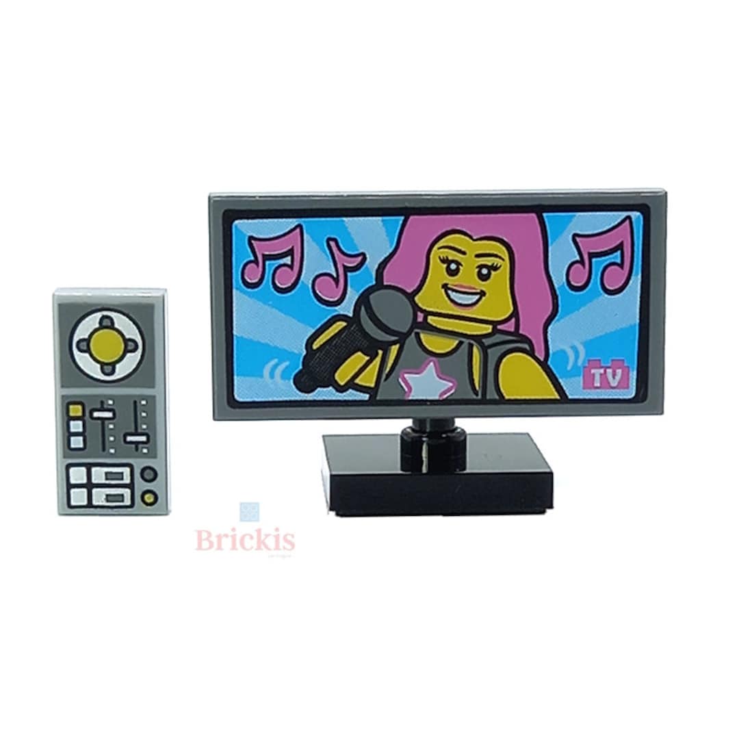 MOC Color TV and Remote Controll Accessoires Custom Design Mini Set ...