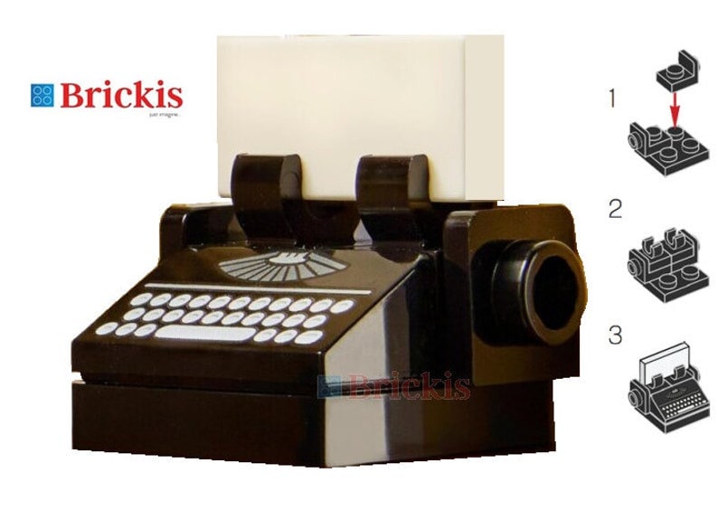 LEGO® Vintage Typewriter With Keyboard Printed Accessories for ...