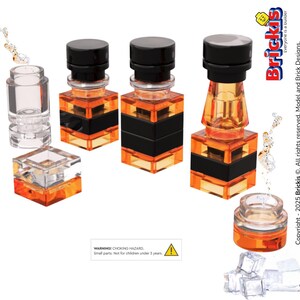 Brickis MOC Liquor Bottle Set Mini Bar Accessories for Pubs and Taverns ...
