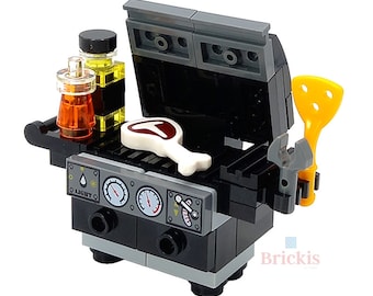 MOC Deluxe Barbecue BBQ Grill With Chicken & Hamburger Custom Design ...