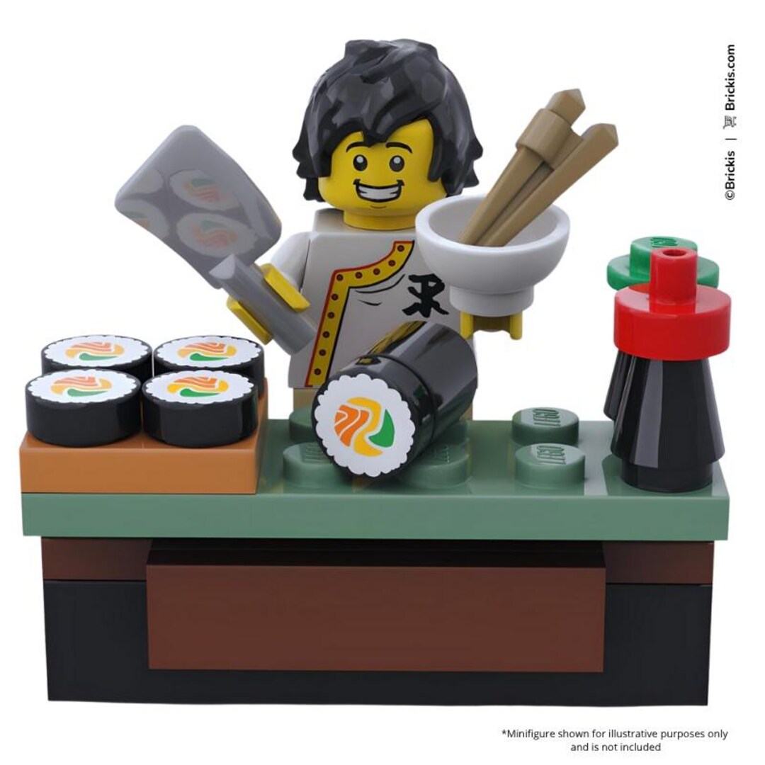 Custom LEGO® Sushi Bar MOC Mini Japanese Food Stand With Sushi and Maki ...