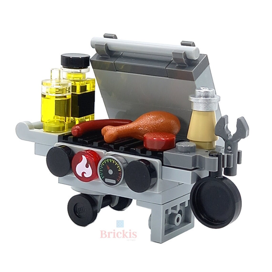 MOC Deluxe Barbecue BBQ Grill With Chicken & Hamburger Custom Design ...