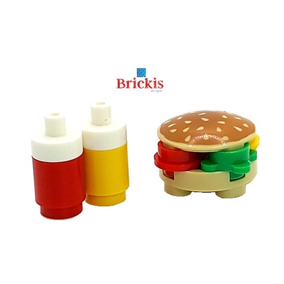 Models Built of LEGO® Bricks HAMBURGER With Ketchup and | Etsy