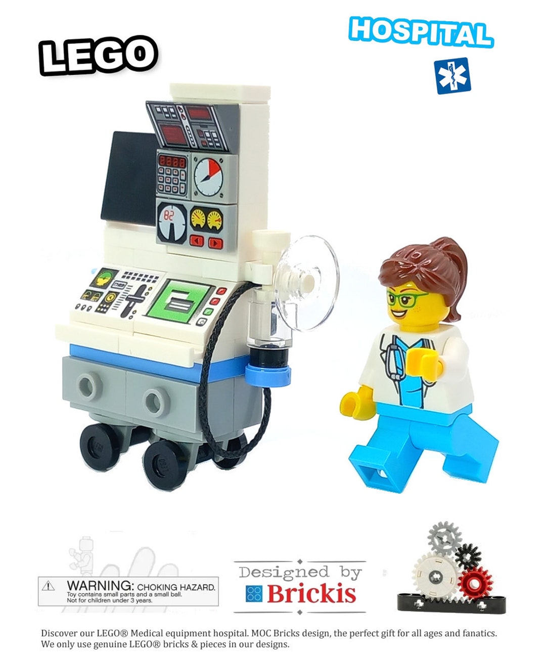Models Built of LEGO® Bricks Oxygen Machine Intensive Care Medical ...