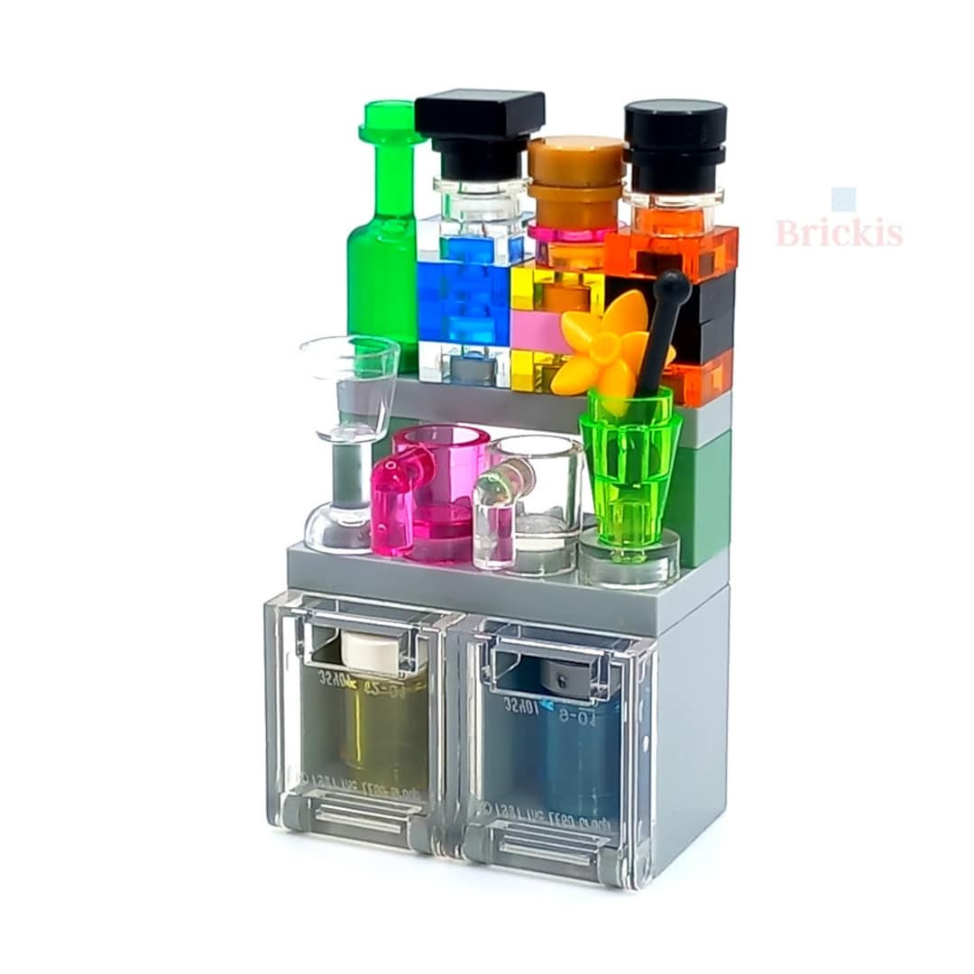 Models Built of LEGO® Bricks MOC Display Stand Case Rack for Bar Pub ...