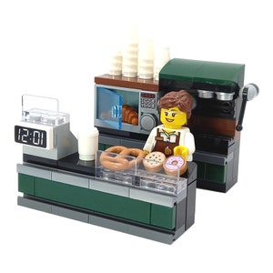 Models Built of LEGO® Bricks MOC Coffee Bar Shop Minifigure Barista ...