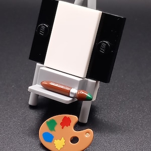 Models Built of LEGO® Bricks MOC Artist Painter With Easel, Paint ...