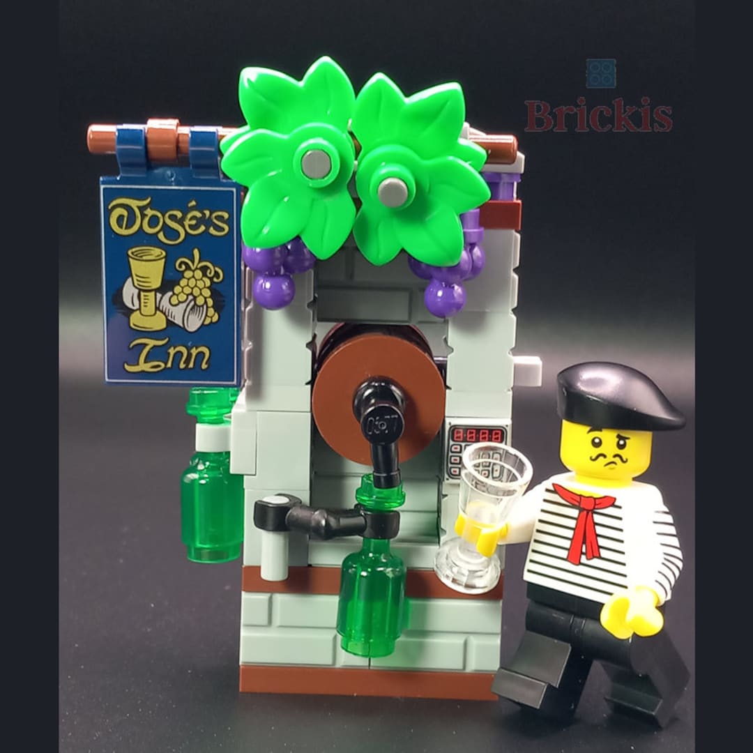 Models Built of LEGO® Bricks MOC Wine Stall to Buy Wine Barrel With ...