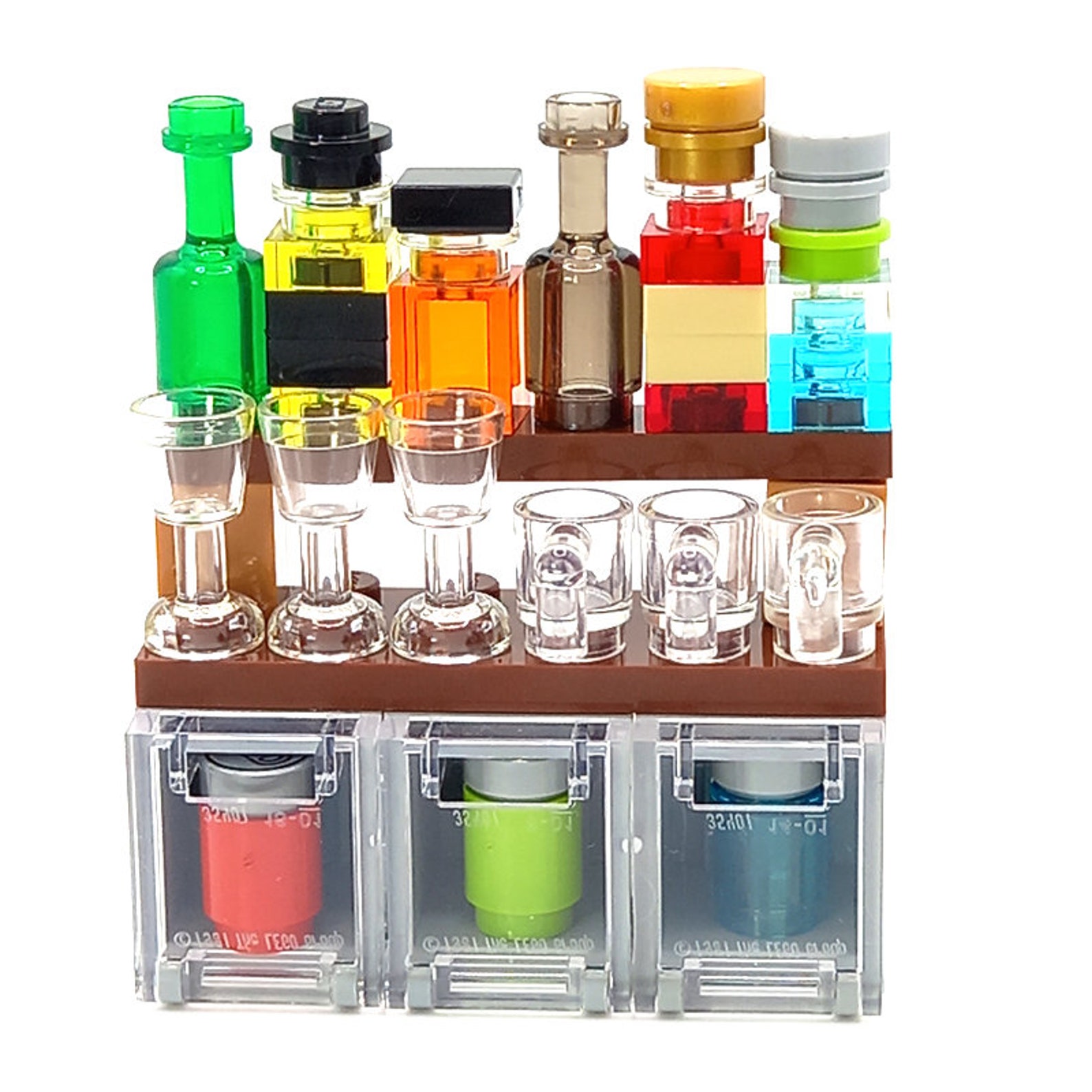 Models Built of LEGO® Bricks MOC Display Stand Case Rack for Bar Pub ...