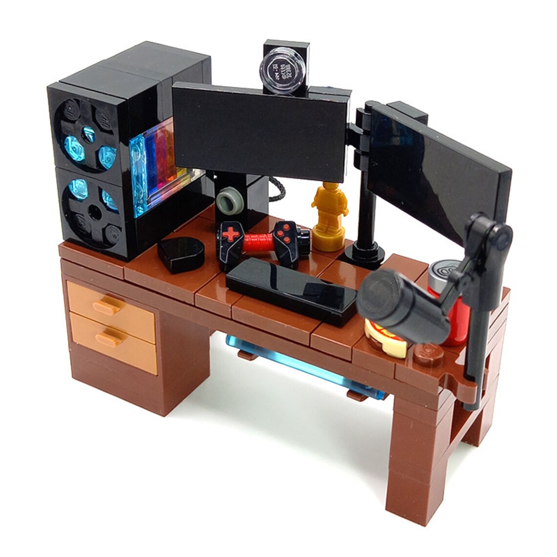 Models Built of LEGO® Bricks GAMER DESK Setup Computer Dual - Etsy
