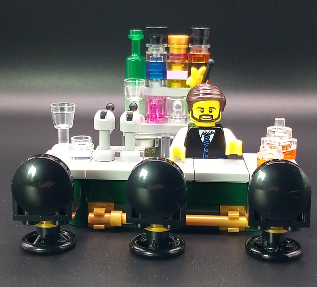 Models Built of LEGO® Bricks MOC Bar Tearoom Counter With Cocktails and ...