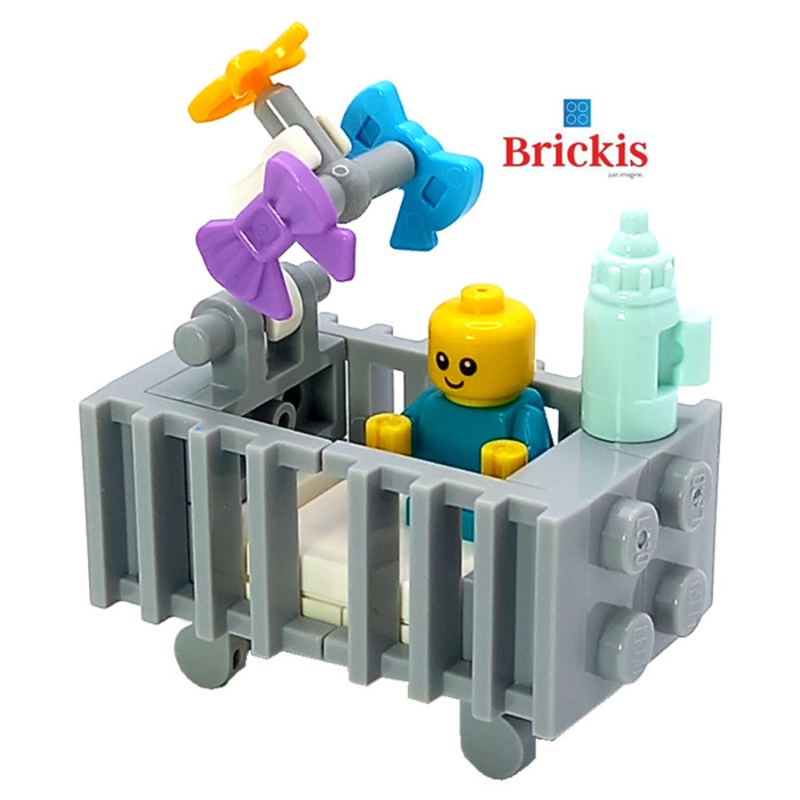 Custom Design Mini Set Models Built of LEGO® Bricks Baby Crib | Cot ...