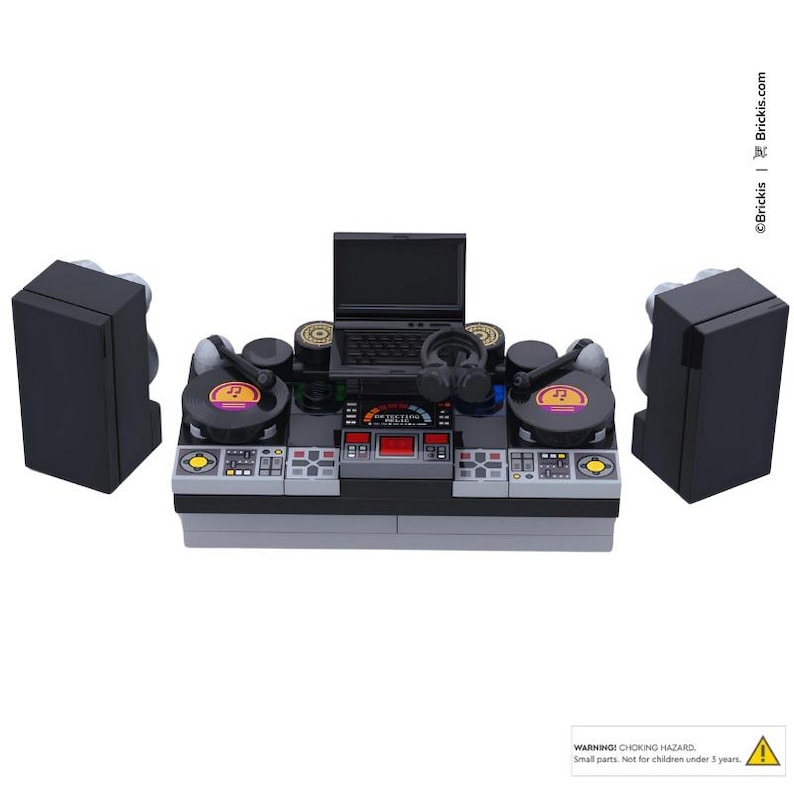 Custom LEGO® Disc Jockey Mixer Setup – Brick DJ Booth With Turntables ...