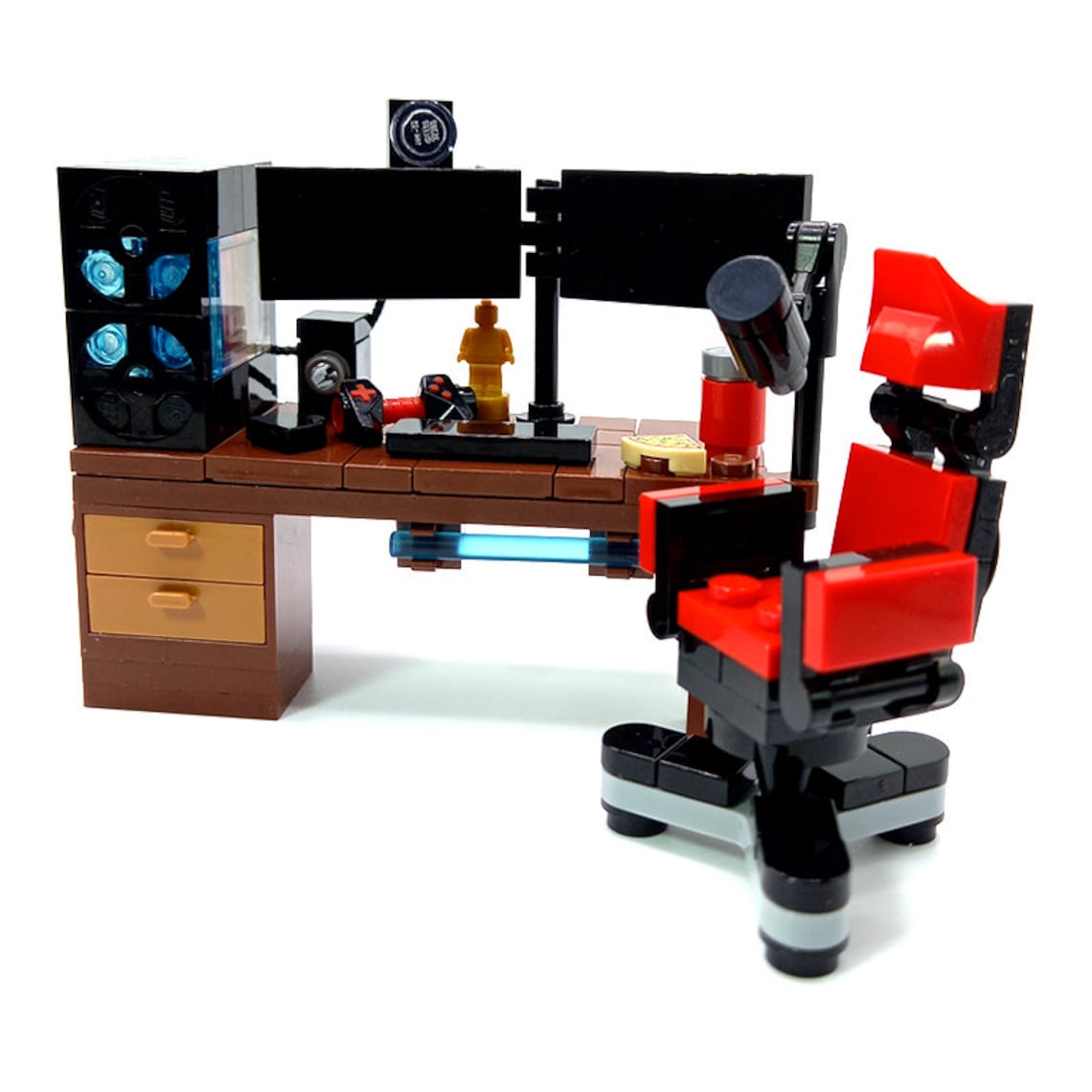 Models Built of LEGO® Bricks GAMER DESK Setup Computer Dual - Etsy