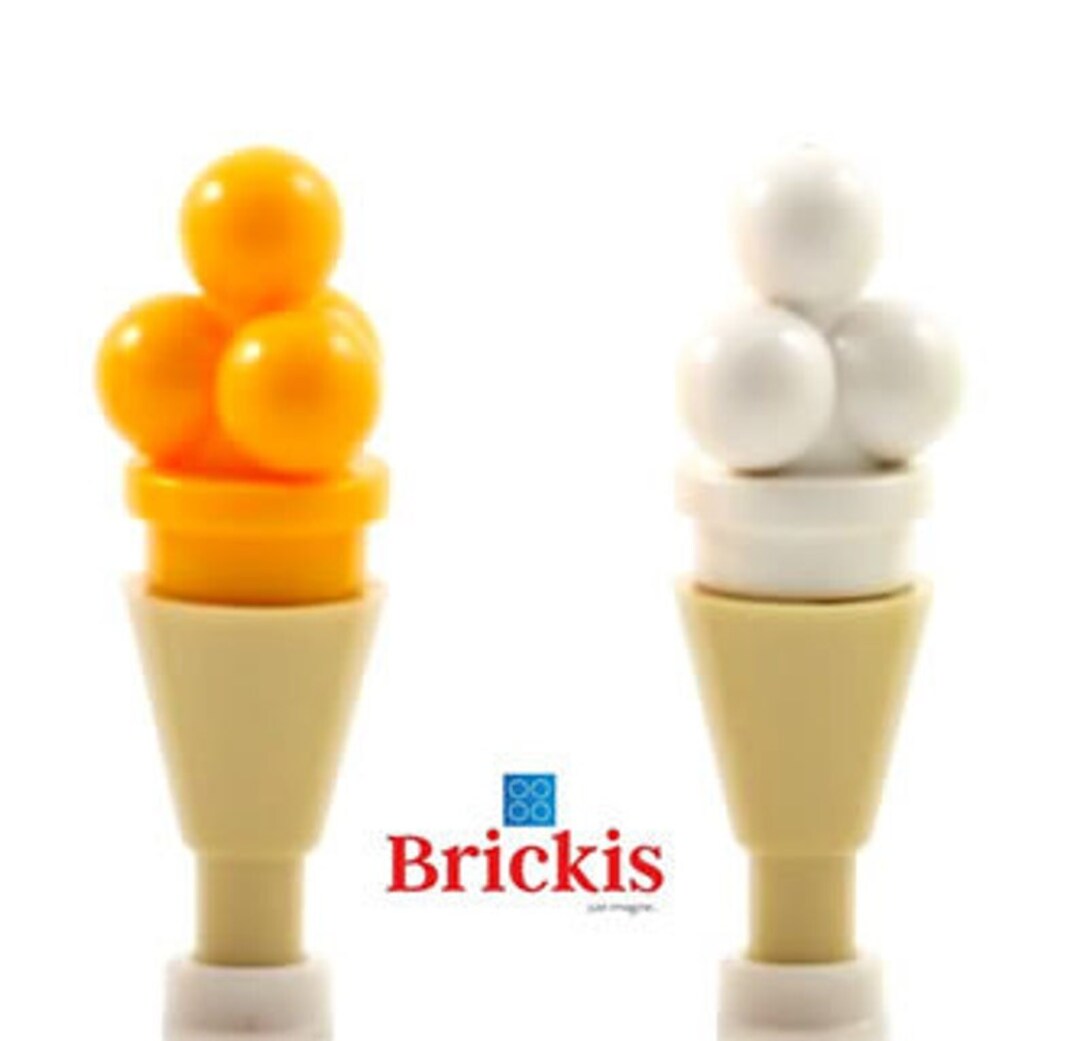 LEGO® Vanilla and Lemon 2x Ice Cream Scopes Food and Drink - Etsy