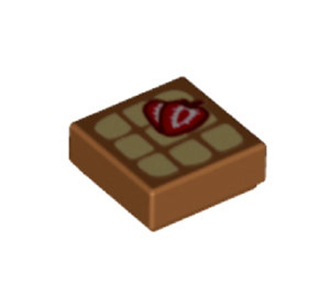 LEGO® WAFFLE With STRAWBERRY Sprinkles Printed Food and Drink Printed ...